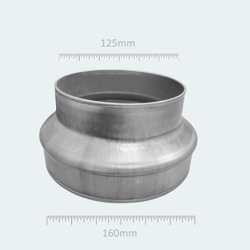 Pressed Metal Ducting Reducer - Galvanised Steel - 160mm to 125mm ...